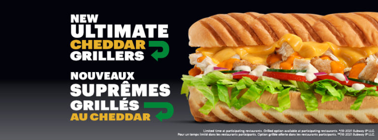Subway Canada launches 4 new Ultimate Cheddar Griller Sandwiches ...